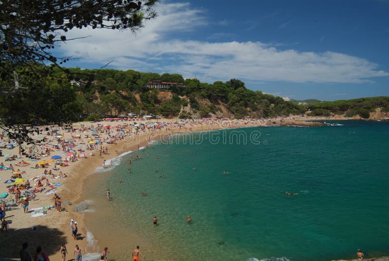 Fenals Beach (Costa Brava, Spain) Stock Image - Image of lloret ...
