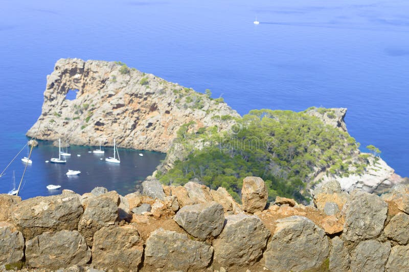 Sa Foradada em Mallorca imagem de stock. Imagem de shoreline - 45688205