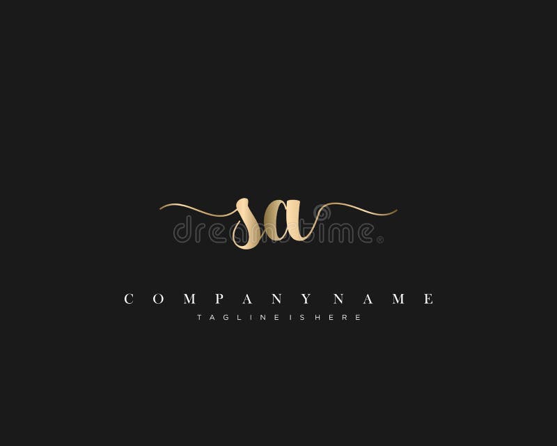 SA Initial Handwriting Logo Template Vector. Stock Vector ...
