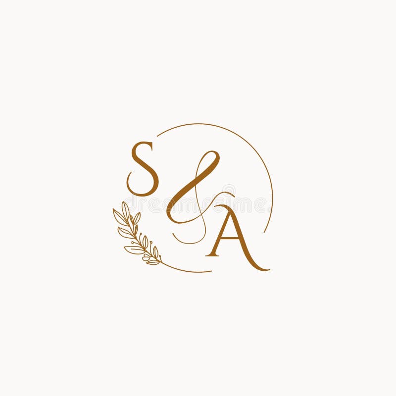 SA Initial Wedding Monogram Logo Stock Vector - Illustration of antique ...