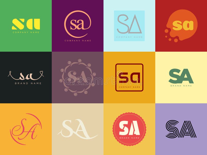 SA Logo Company Template. Letter S and a Logotype Stock Vector ...