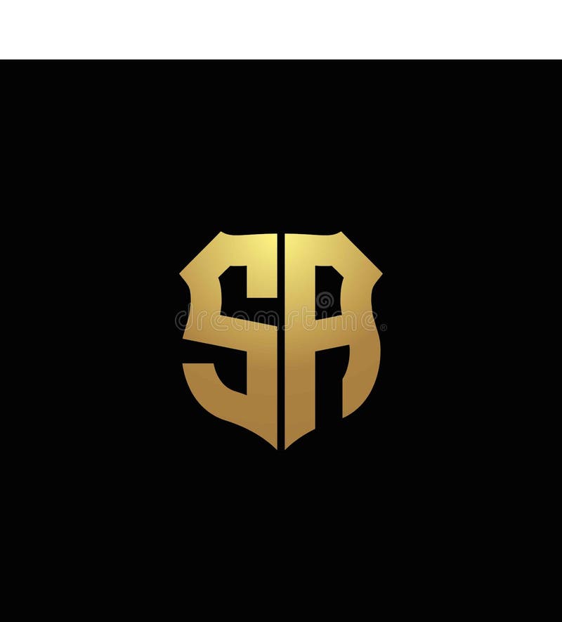 SA Logo Monogram with Gold Colors and Shield Shape Design Template ...