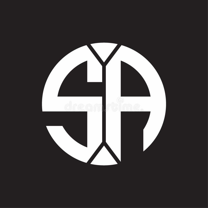 SA Logo Monogram with Piece Circle Ribbon Style Stock Vector ...