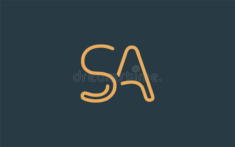 SA Minimalistic Line Art Logo Design with Abstract Lettering Stock ...