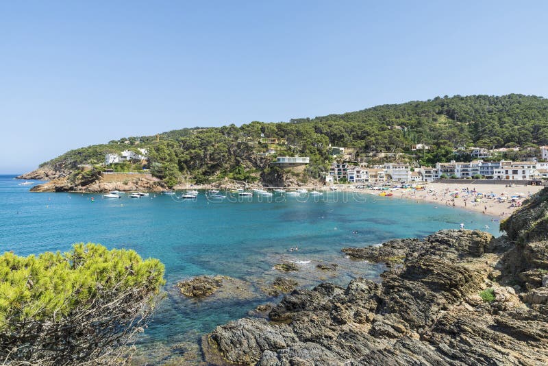Sa Riera Beach in Costa Brava, Catalonia, Spain Stock Image - Image of ...