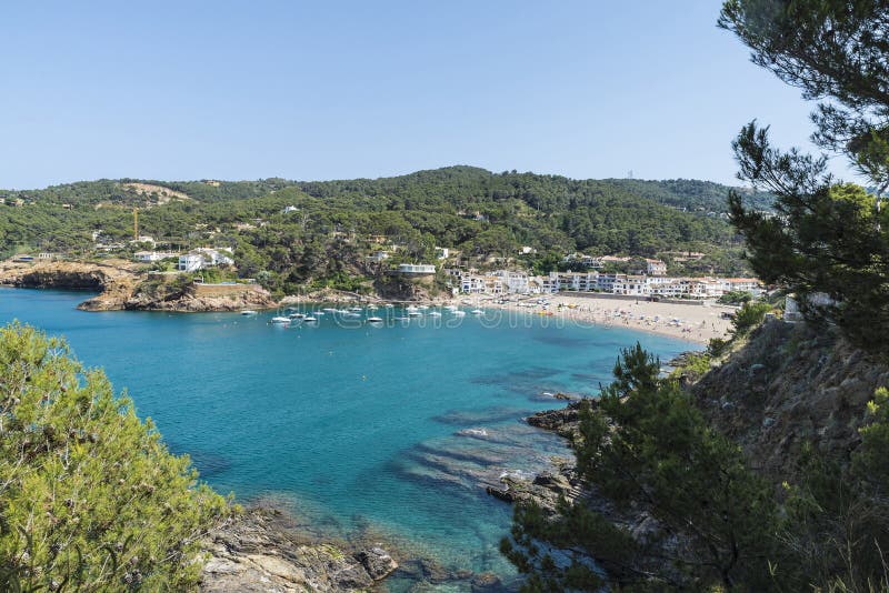 Sa Riera Beach in Costa Brava, Catalonia, Spain Stock Image - Image of ...