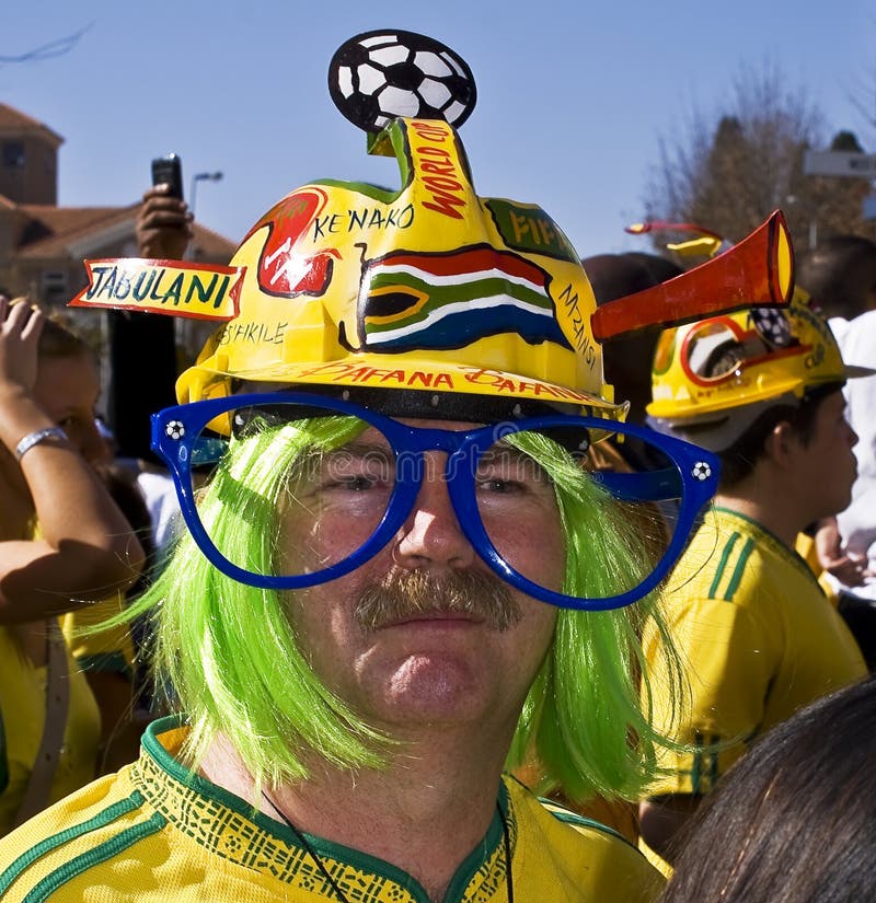 SA Soccer Fan Wearing Makaraba Editorial Stock Photo - Image of loud ...