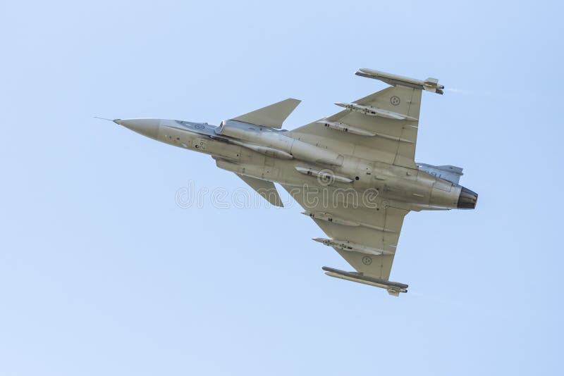 Svenska Flygvapnets SAAB JAS 39C Gripen 39293-stridsjet Och RBS-15 ...