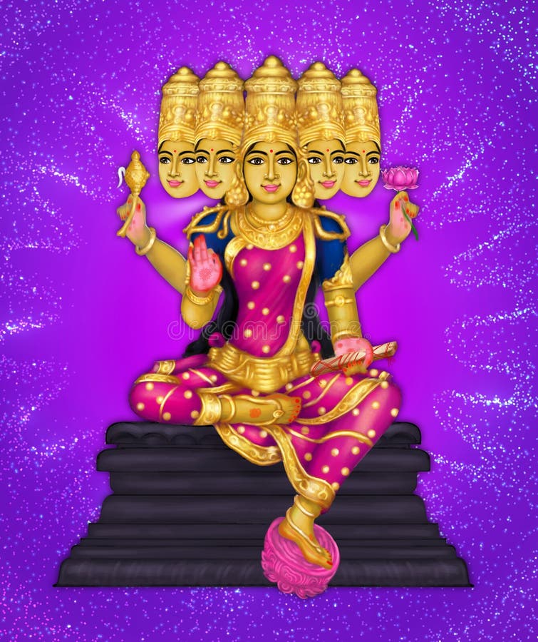 Saagini Devi, a Hindu Goddess Stock Illustration - Illustration of ...