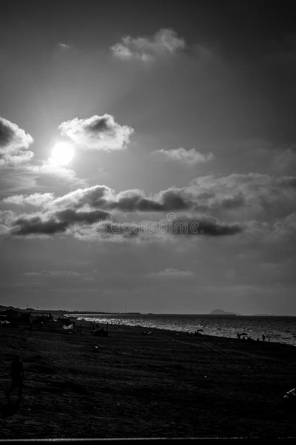 Saaidia Sunset Beach and Waves and Rocks Stock Photo - Image of morocco ...