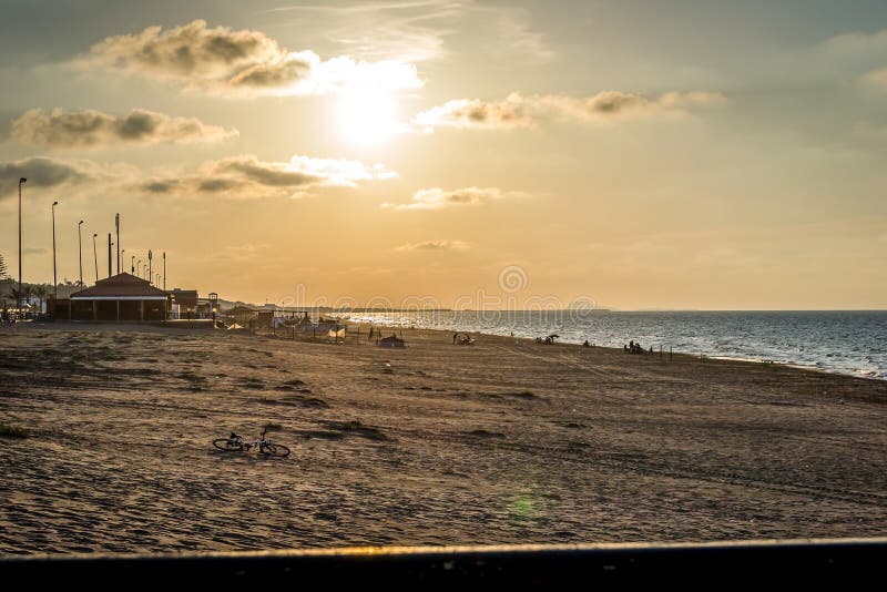 Saaidia Sunset Beach and Waves and Rocks Stock Photo - Image of outdoor ...