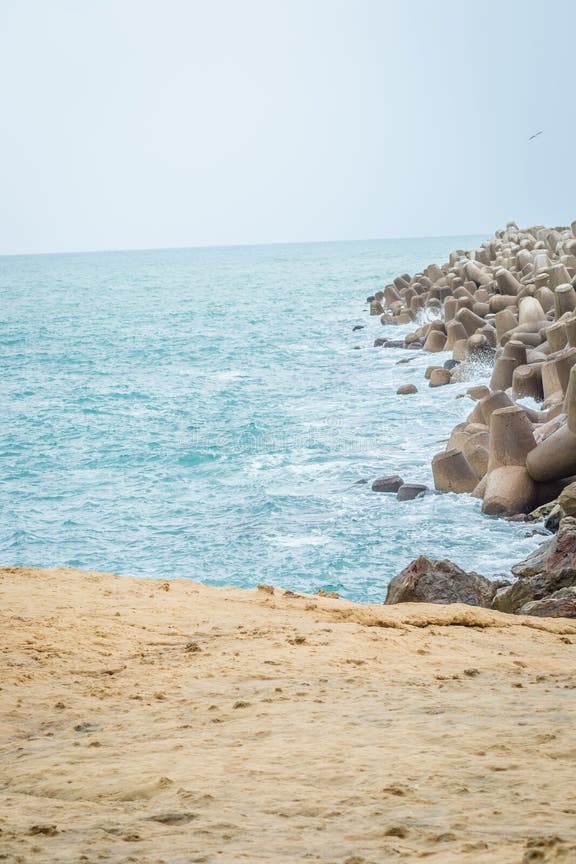 Saaidia Beach and Waves and Rocks Stock Image - Image of cloud, pursuit ...