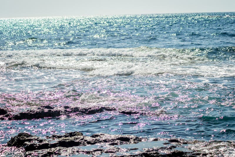 Saaidia Island and Waves and Rocks Stock Photo - Image of landscape ...