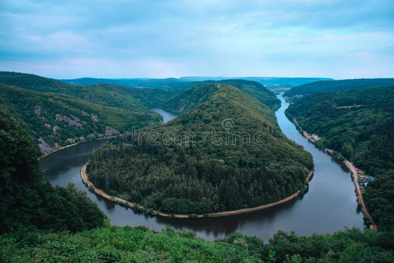 Saar Loop Close To Mettlach, Germany. Stock Photo - Image of pure ...