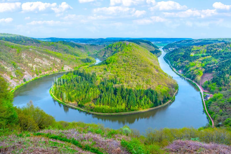 Saar Loop at Mettlach, Famous View Point Stock Photo - Image of nature ...