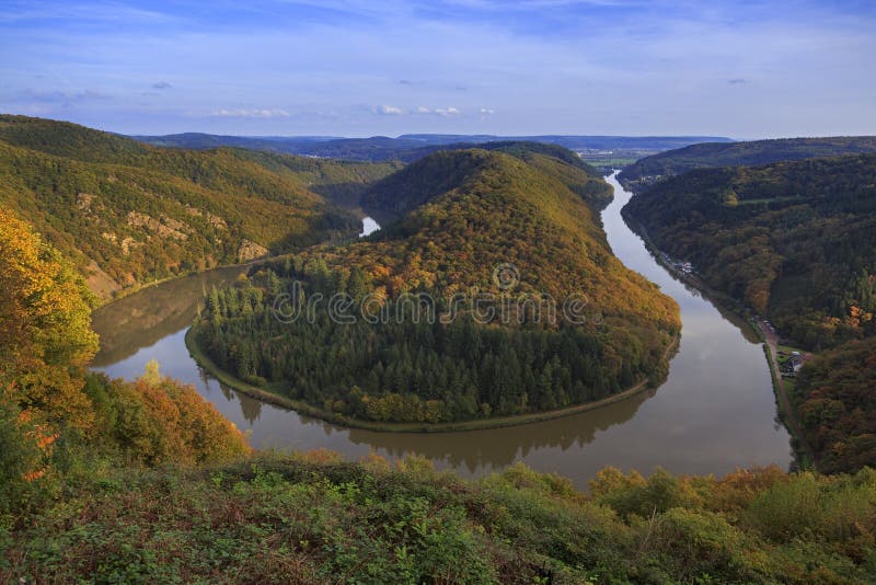 Saar loop (saarschleife) stock photo. Image of outdoor - 46813536