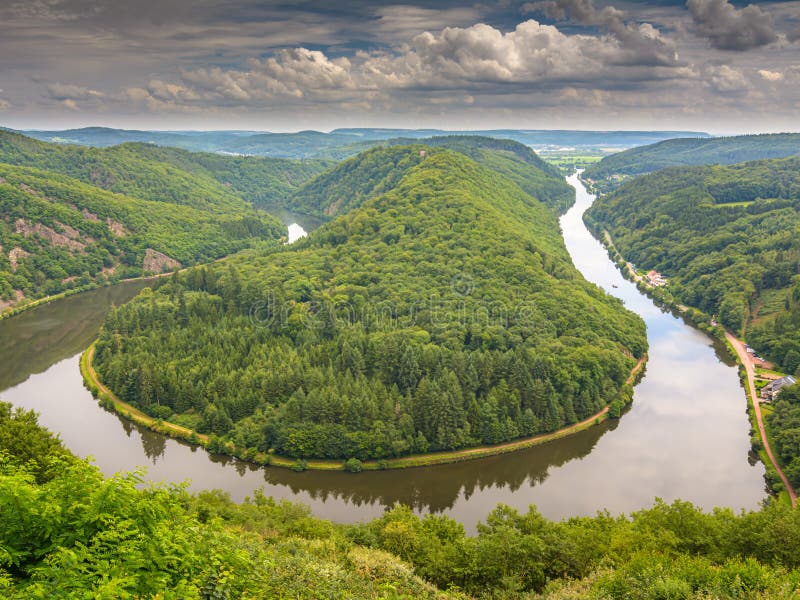 Saar River stock image. Image of forested, saar, river - 5157943