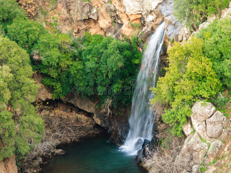 Saar Waterfall, In The Golan Heights Stock Image - Image of heights ...