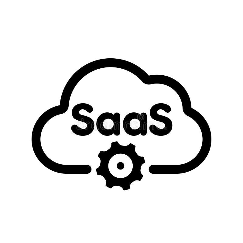 SaaS ( Cloud Service ) Icon Illustration Stock Vector - Illustration of ...
