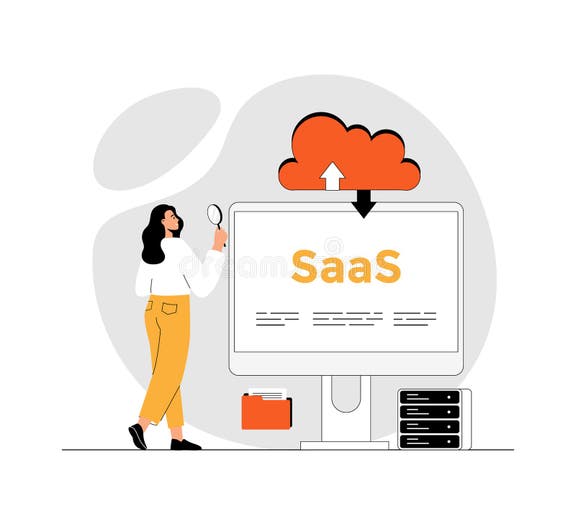 SaaS Concept, Software As a Service. Cloud Computing and Storage ...