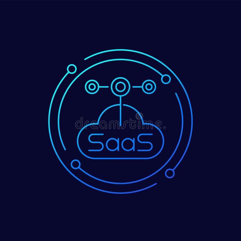 Saas Icon, Software As a Service Linear Design Stock Illustration ...