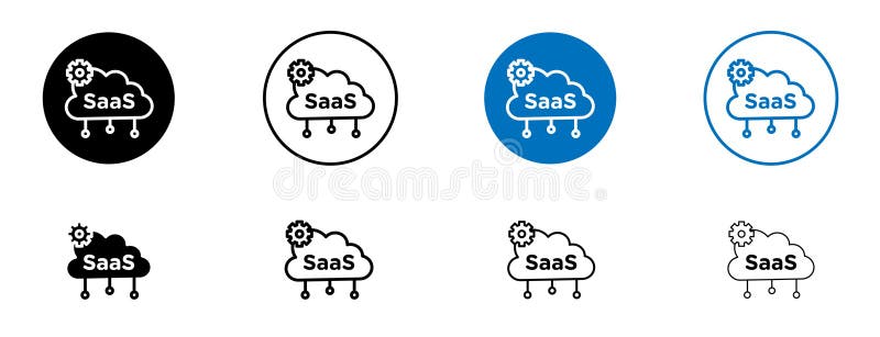 SaaS icon vector stock vector. Illustration of line - 348078435