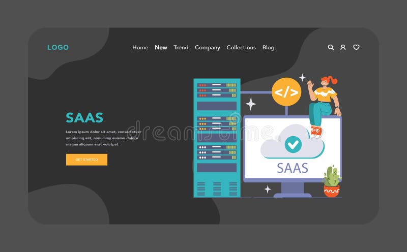 SaaS Platform Concept. Flat Vector Stock Vector - Illustration of ...
