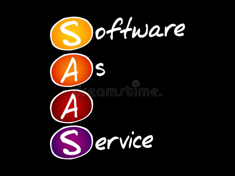 SaaS - Software As a Service. Cloud Sevice, Synchronize. Vector ...