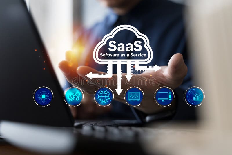 SaaS Software As a Service Cloud Technology for Digital Business and Innovation Stock Photo ...
