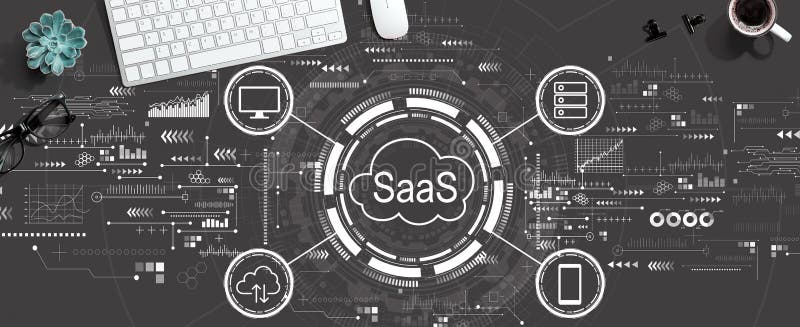 SaaS - Software As a Service Concept with a Computer Keyboard Stock ...