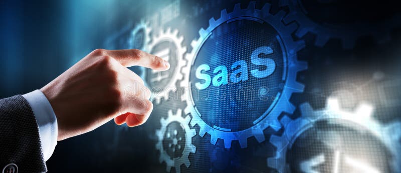 SaaS. Software As a Service Stock Photo - Image of software, blue ...