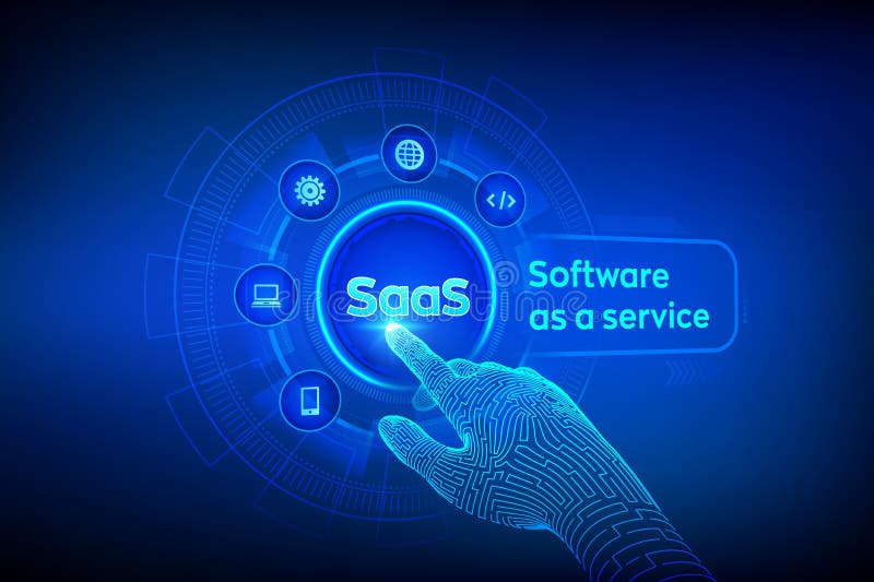 SaaS. Software As a Service. Internet and Technology Concept on Virtual ...