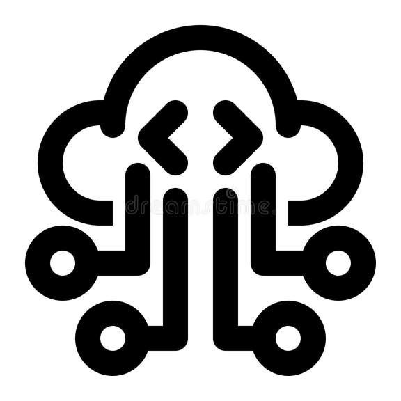 SaaS, Software As a Service Outline Icon Stock Vector - Illustration of ...