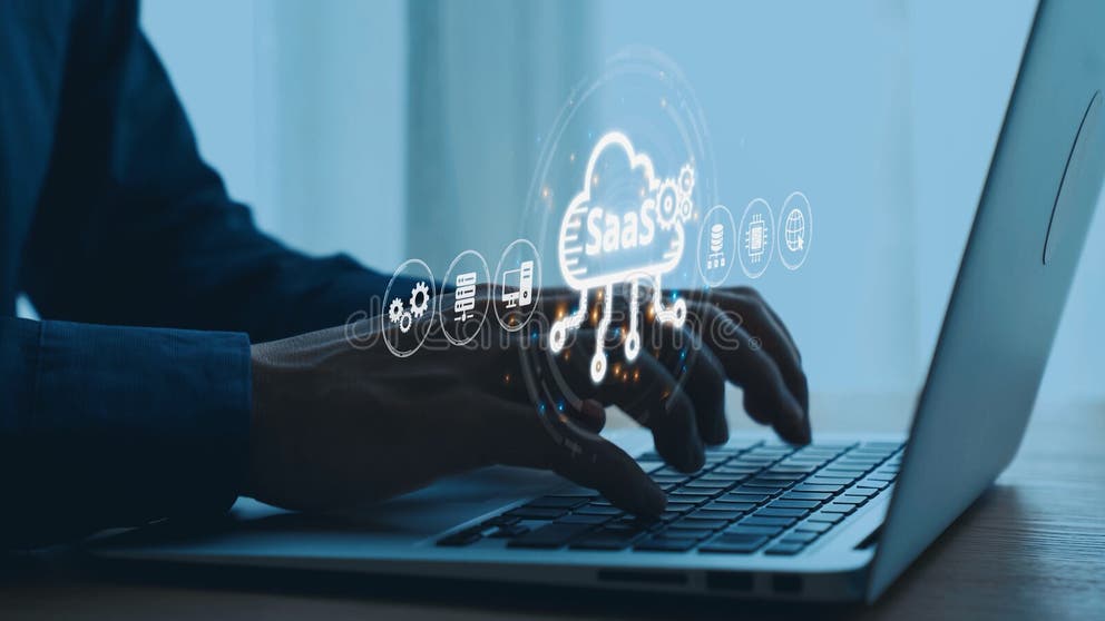 SaaS Software As a Service Platform Cloud System Elide Stock Image ...