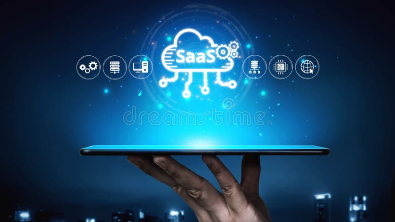 SaaS Software As a Service Platform Cloud System Muxer Stock Photo - Image of analytics ...