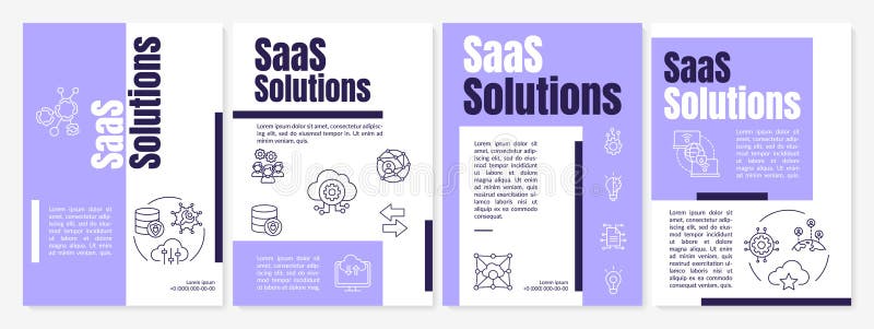 SaaS Solutions Brochure Template Stock Vector - Illustration of ...