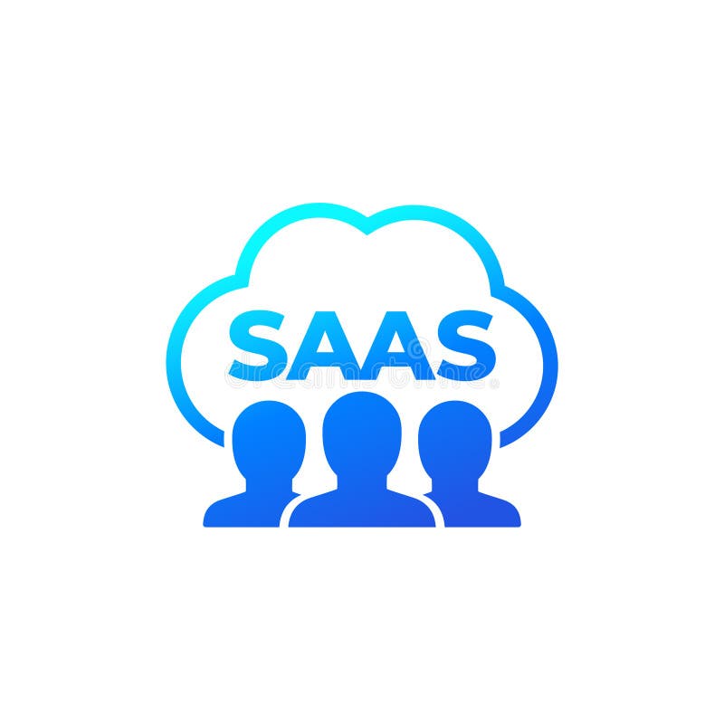 Saas Users Icon on White, Vector Stock Vector - Illustration of program ...