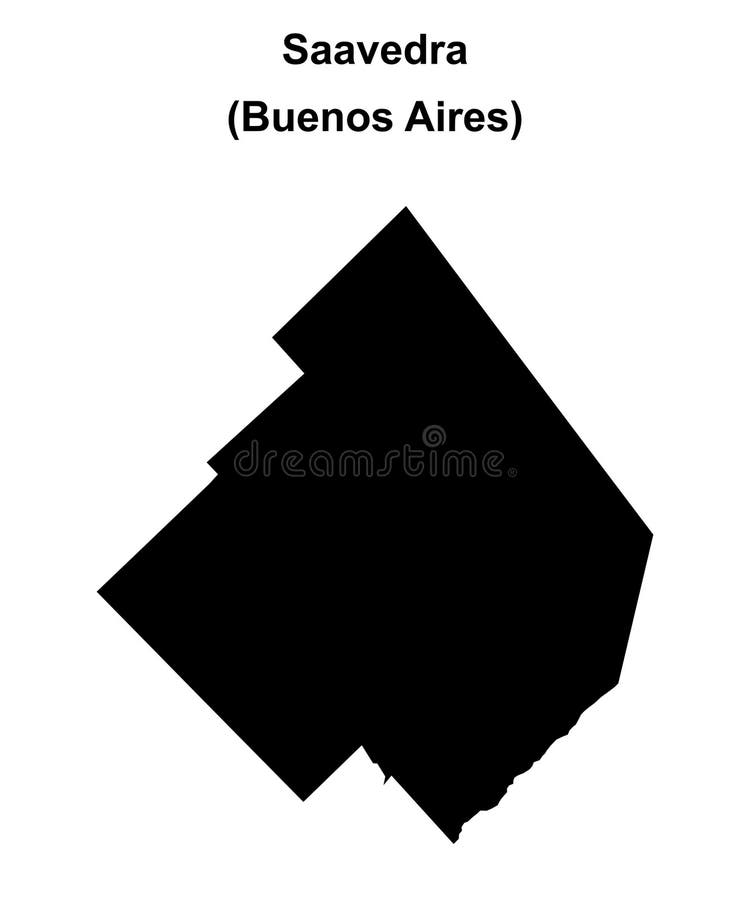 Saavedra outline map stock vector. Illustration of cartography - 380429939