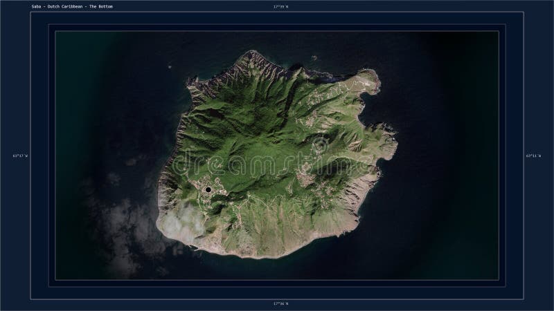 Saba - Dutch Caribbean Highlighted - Composition. Low-res Satell Stock ...