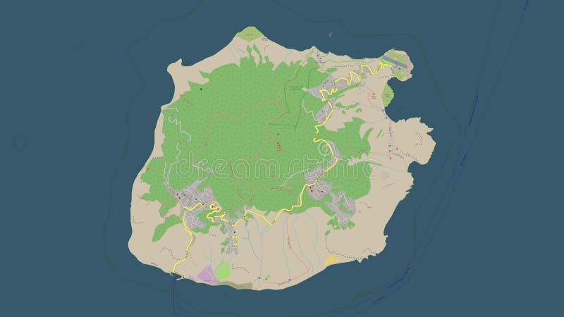 Saba - Dutch Caribbean Highlighted. Topo German Stock Illustration ...