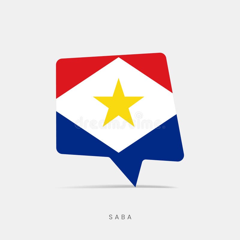Saba flag bubble chat icon stock vector. Illustration of country ...