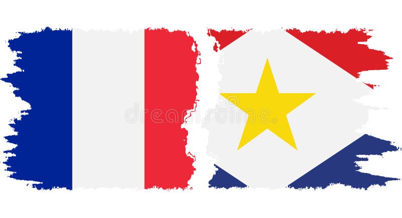 Saba and France Grunge Flags Connection Vector Stock Vector ...
