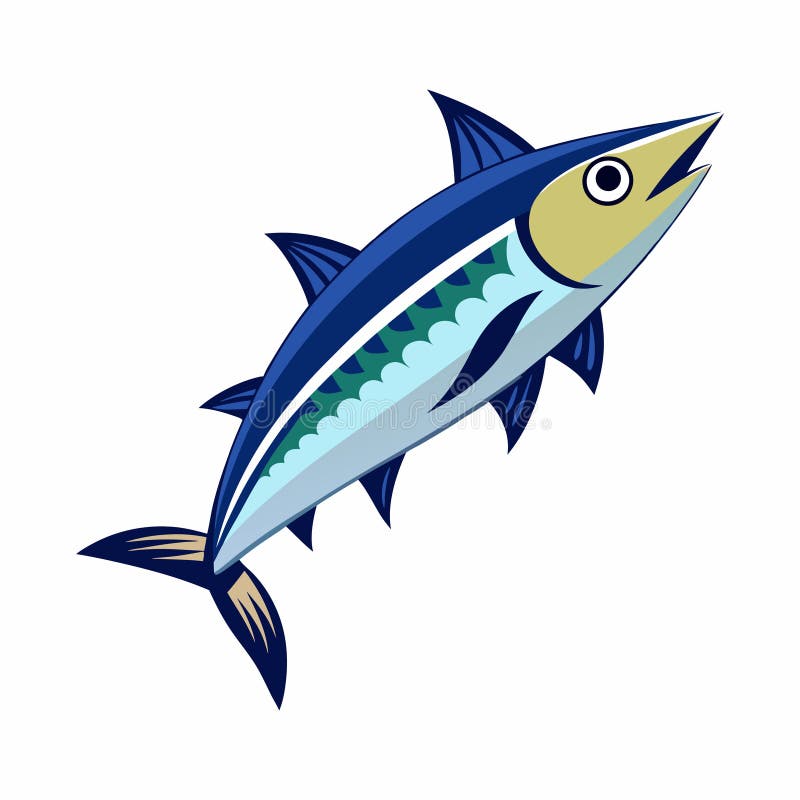 Saba Mackerel Vector on White Background Stock Vector - Illustration of ...