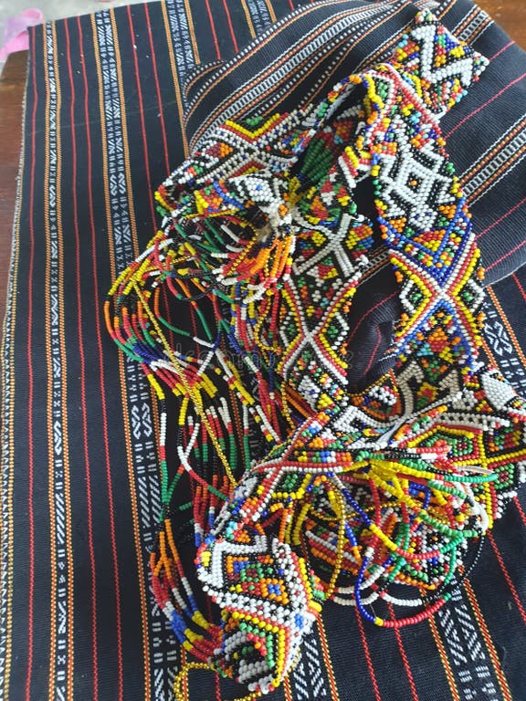 Sabah Native Rungus Pattern of Handmade Beads Stock Photo - Image of ...