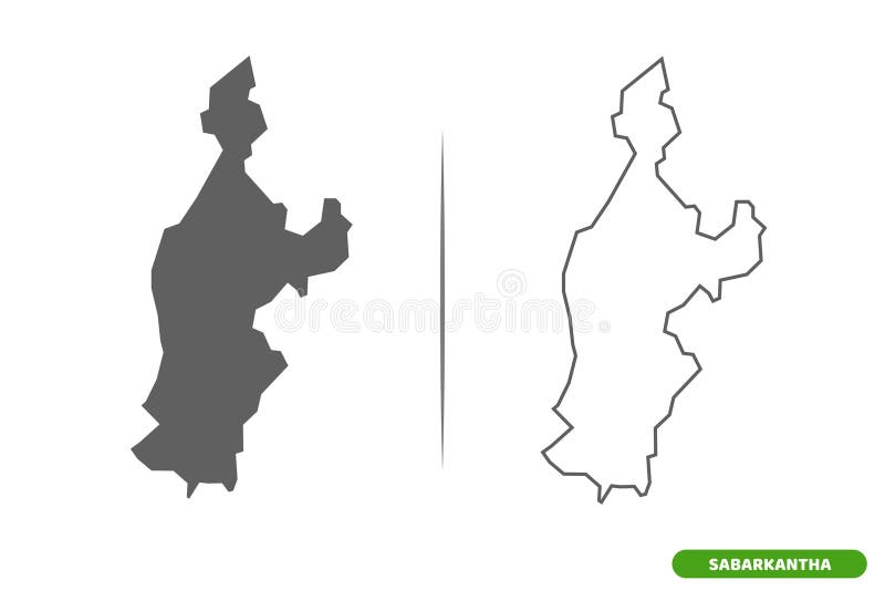 Sabarkantha District of Gujarat State Map Stock Vector - Illustration ...