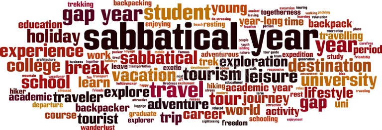 Sabbatical year word cloud stock vector. Illustration of adventure ...