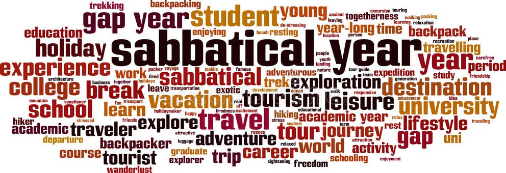 Sabbatical year word cloud stock vector. Illustration of adventure ...