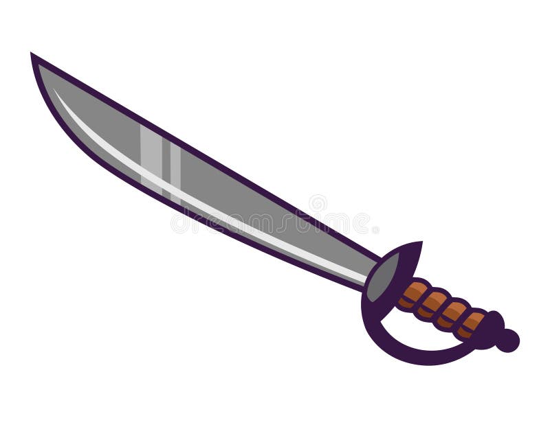 Saber in cartoon style. stock vector. Illustration of symbol - 223706704