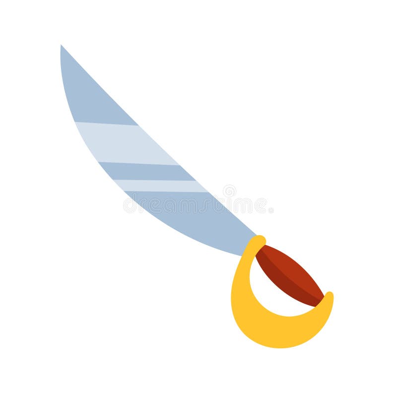 Saber in flat style. stock vector. Illustration of vector - 234662605