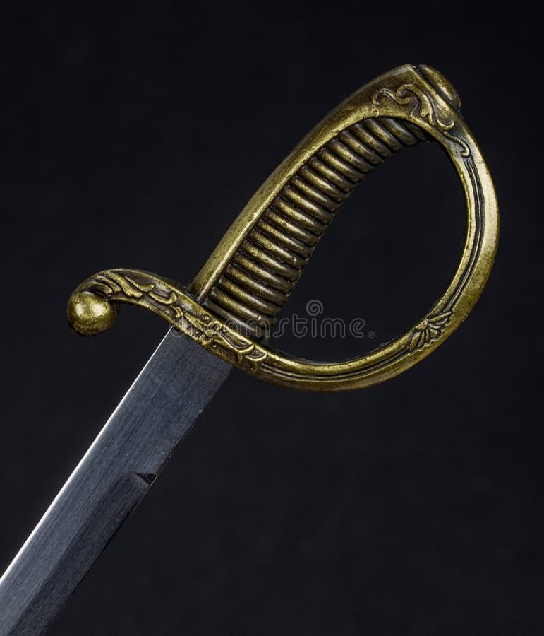 Saber Handle on Black Background Stock Image - Image of decorative ...